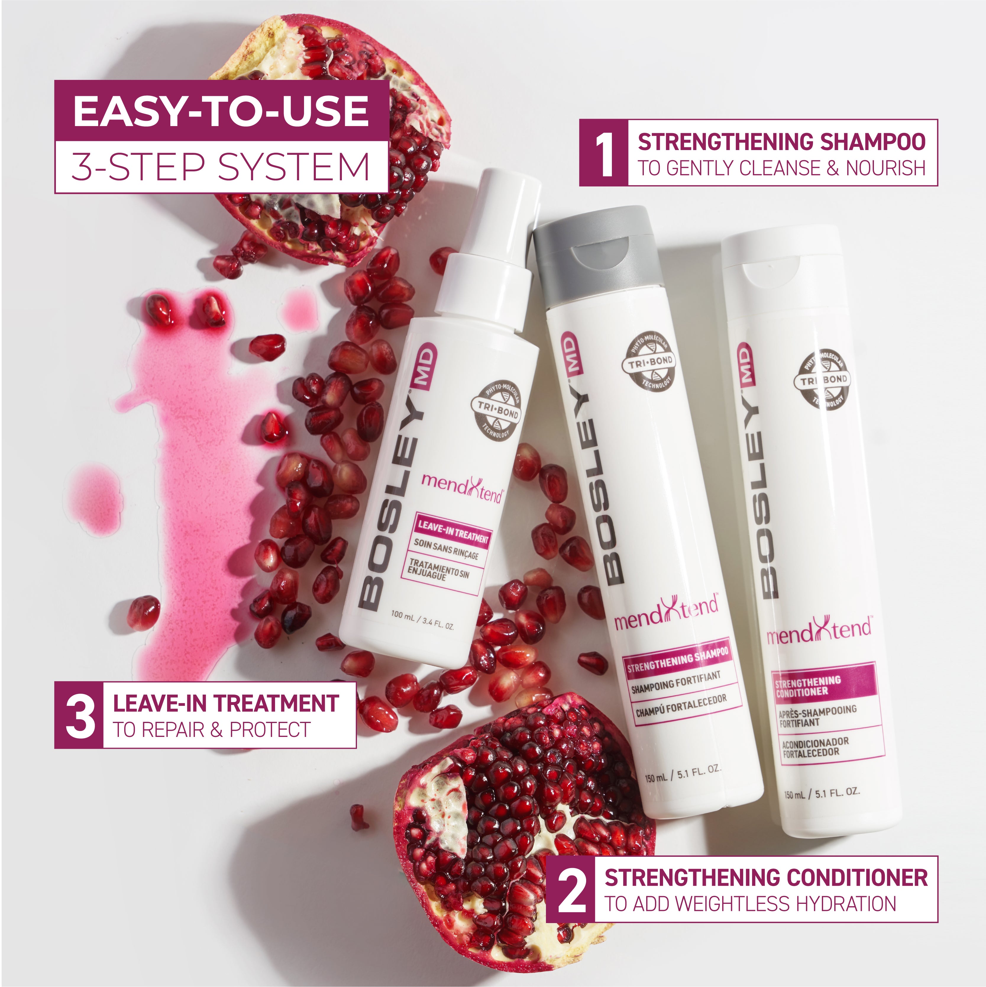 mendXtend Strengthening System for Longer, Fuller Hair – BosleyMD